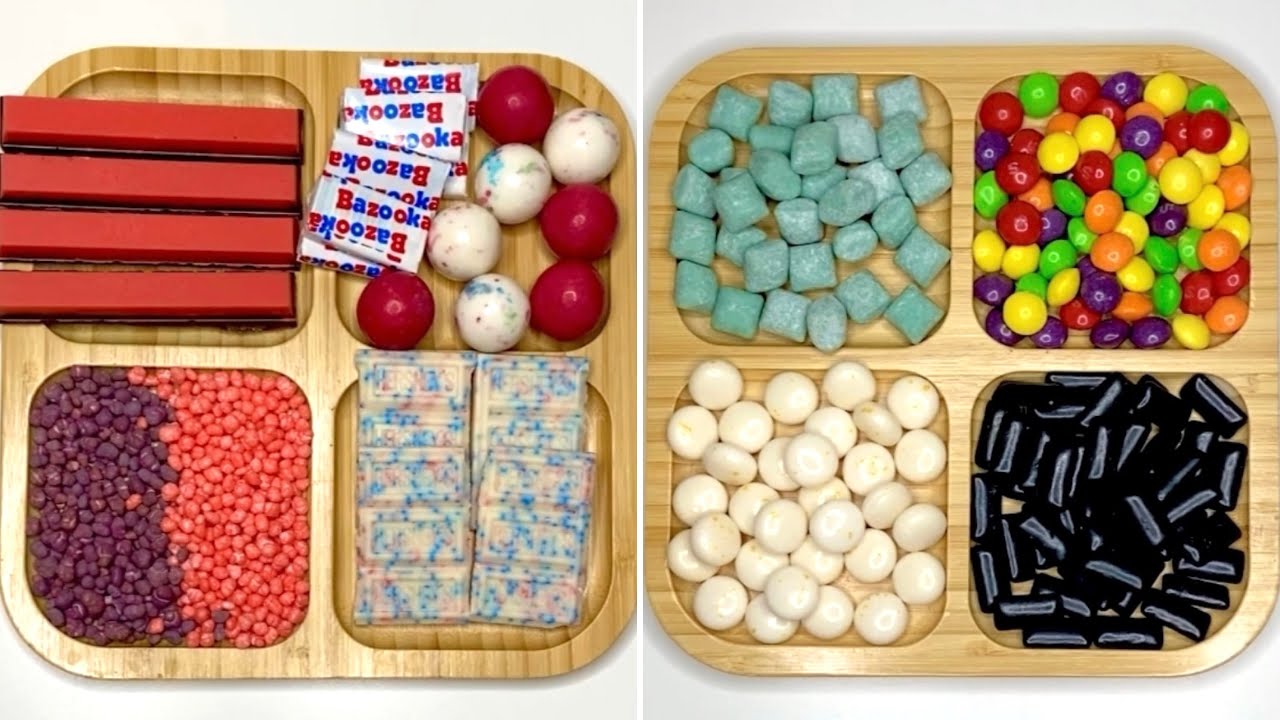 Oddly satisfying ASMR Video | Filling Chocolate and Candy platter - YouTube