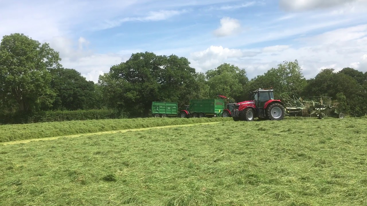 Rowing-up with new MF 6716S and Krone take - YouTube