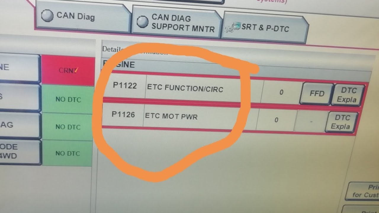 Nissan xtrail P1122 / P1126 ETC MTR PWR - YouTube
