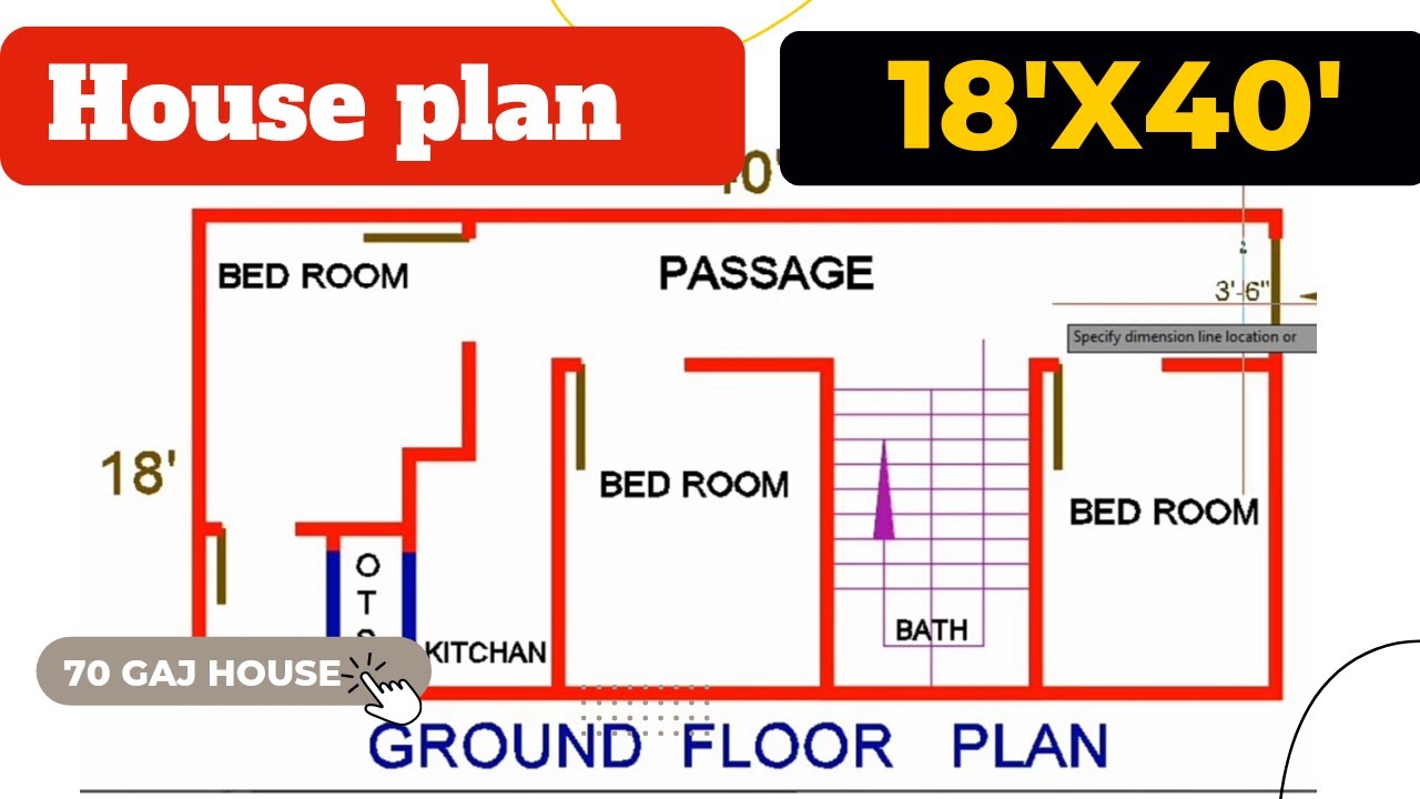 18 x 40 feet house plans | 700 square feet house plan | 70 gaj house ...