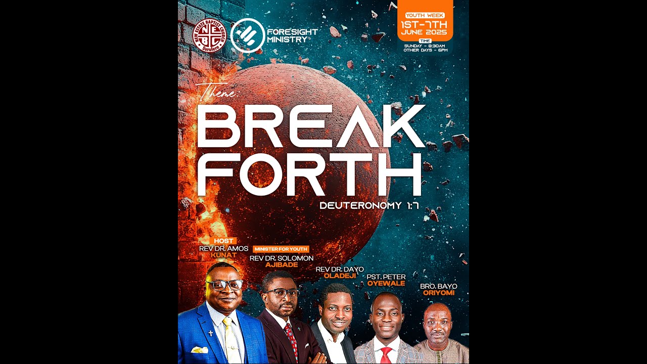 YOUTH WEEK SUNDAY WORSHIP SERVICE || BREAK FORTH || 1ST JUNE 2025 - YouTube