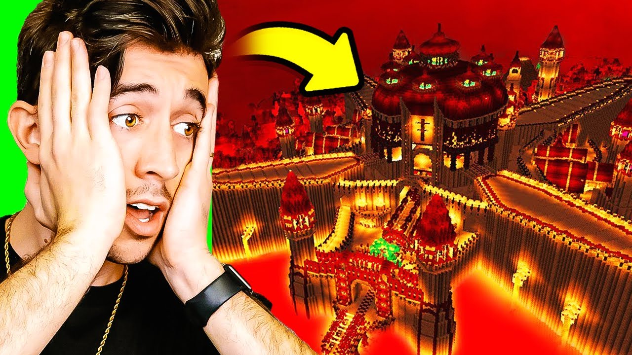 Minecraft NOOBS react to INSANE Hardcore MEGA Base!! - YouTube