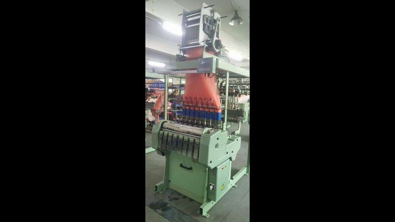 High quality jacquard elastic band making machine - YouTube