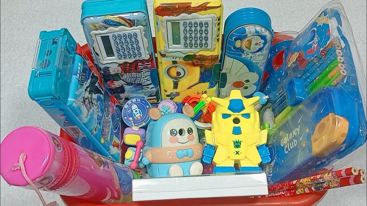 Calculator geometry box, Doremon pencil box, Galaxy club Stationery set ...