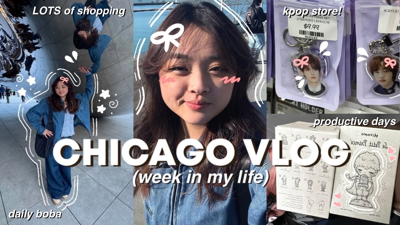 WEEK IN MY LIFE🍒: traveling in chicago, shopping, outfits, kpop store ...