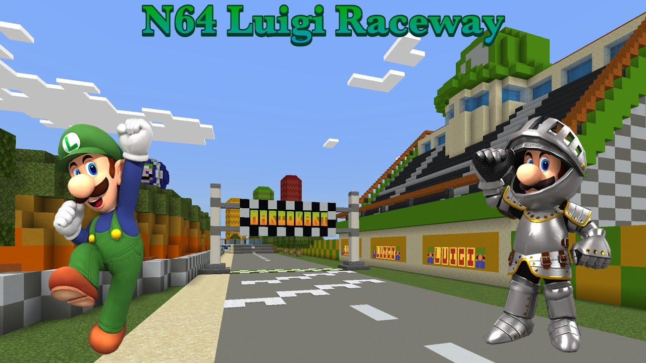 N64 Luigi Raceway Minecraft Mario Kart Tour *Remastered* - YouTube