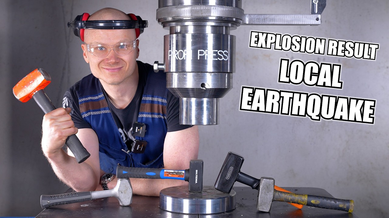 Crushing Hammers With 300 Ton Hydraulic Press | Caused Local Earthquake ...