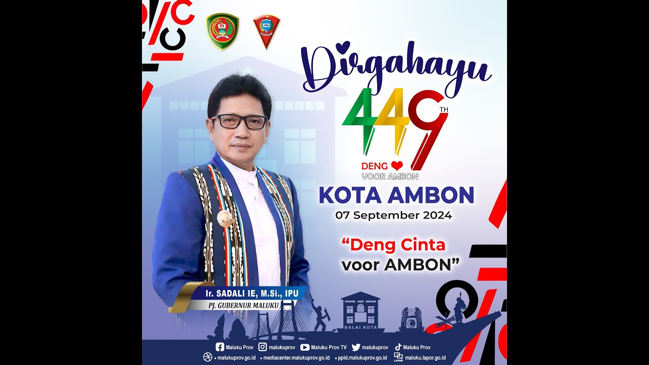 UCAPAN HUT KE-449 KOTA AMBON DARI PENJABAT GUBERNUR MALUKU - YouTube