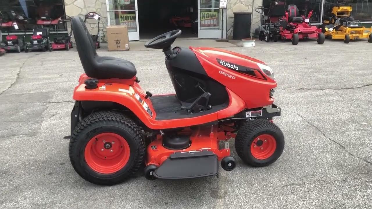 Kubota GR2120 54" Diesel Riding Lawn Tractor Walkaround - YouTube