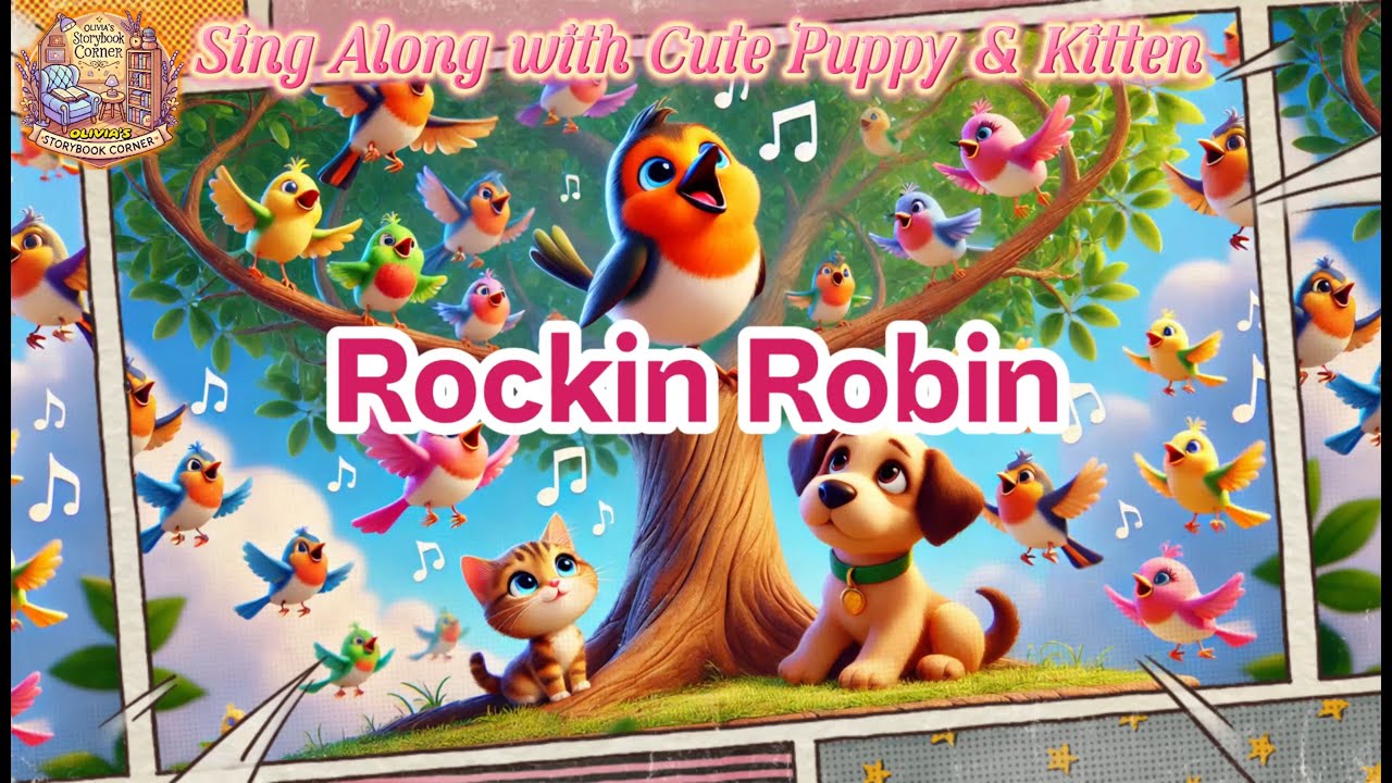 Rockin Robin | Sing Along with Cute Puppy & Kitten | Most Popular ...