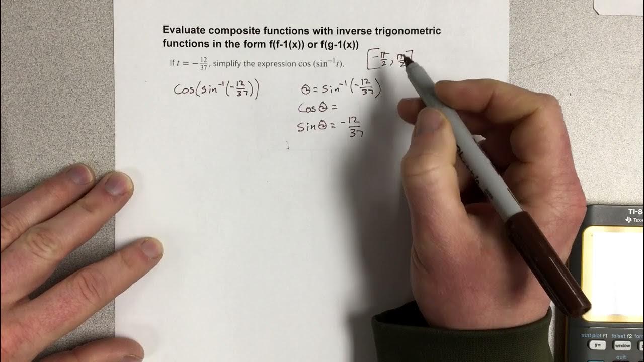 Evaluate composite functions with inverse trigonometric functions - YouTube