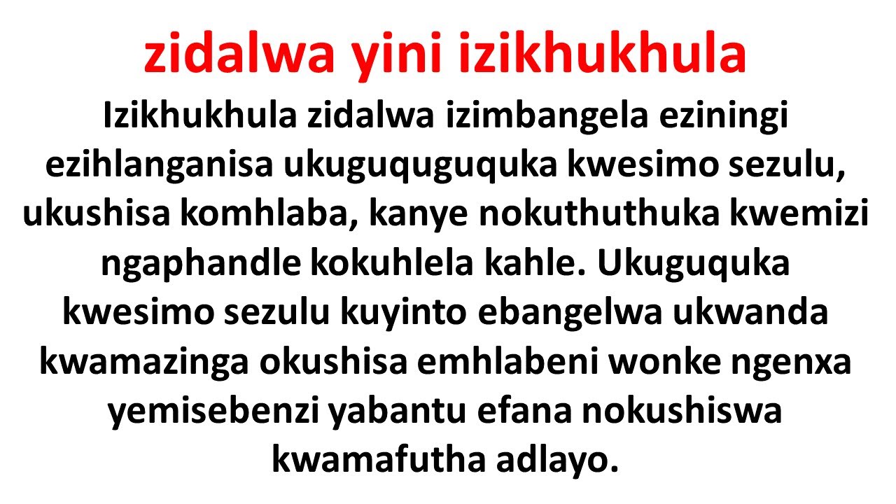 zidalwa yini izikhukhula - YouTube
