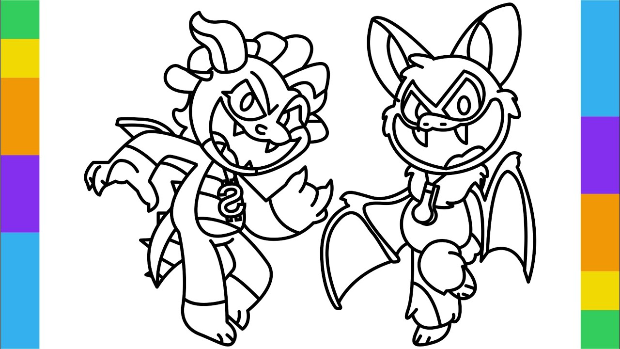 Draw and Color Simon smoke x rabie baby | Nightmare Critters Poppy ...