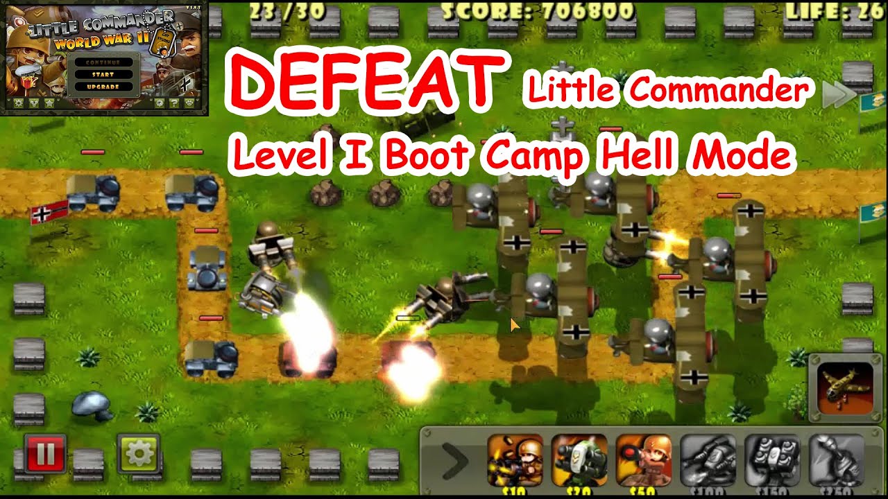 Little Commander World War II Level 1 Boot Camp in Hell Mode Gameplay ...