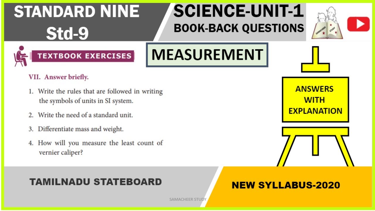 9th science book back answer briefly unit 1 measurement - YouTube