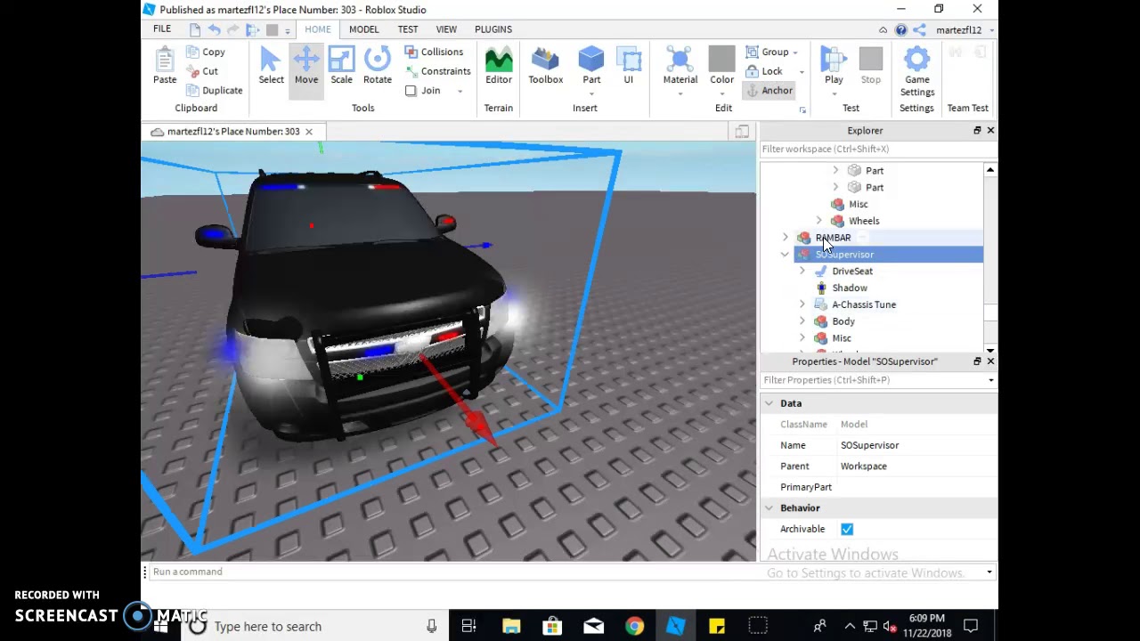 Putting rambar on mesh police cars - YouTube