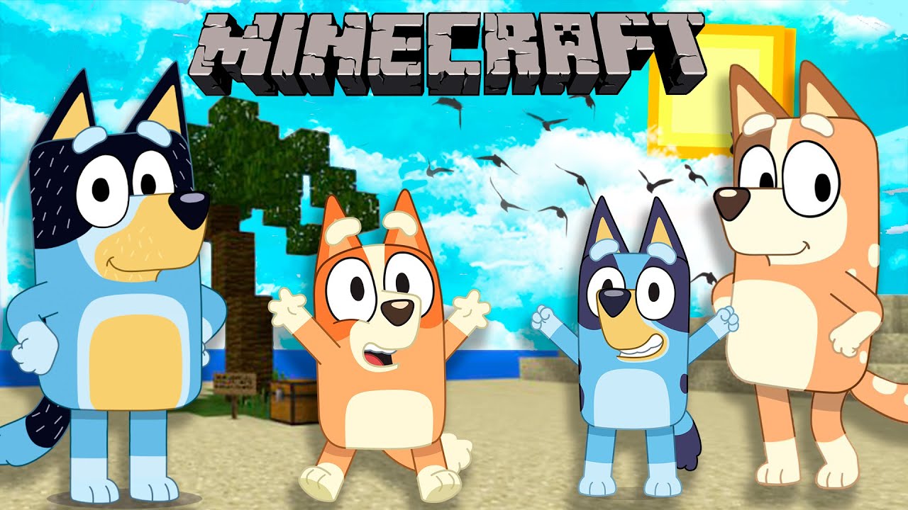 Bluey on a Desert Island In Minecraft - YouTube