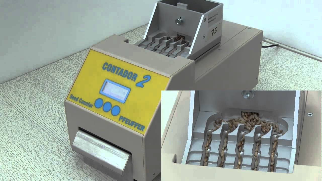 Contador 2 is counting a mixture of 3 different seeds - YouTube