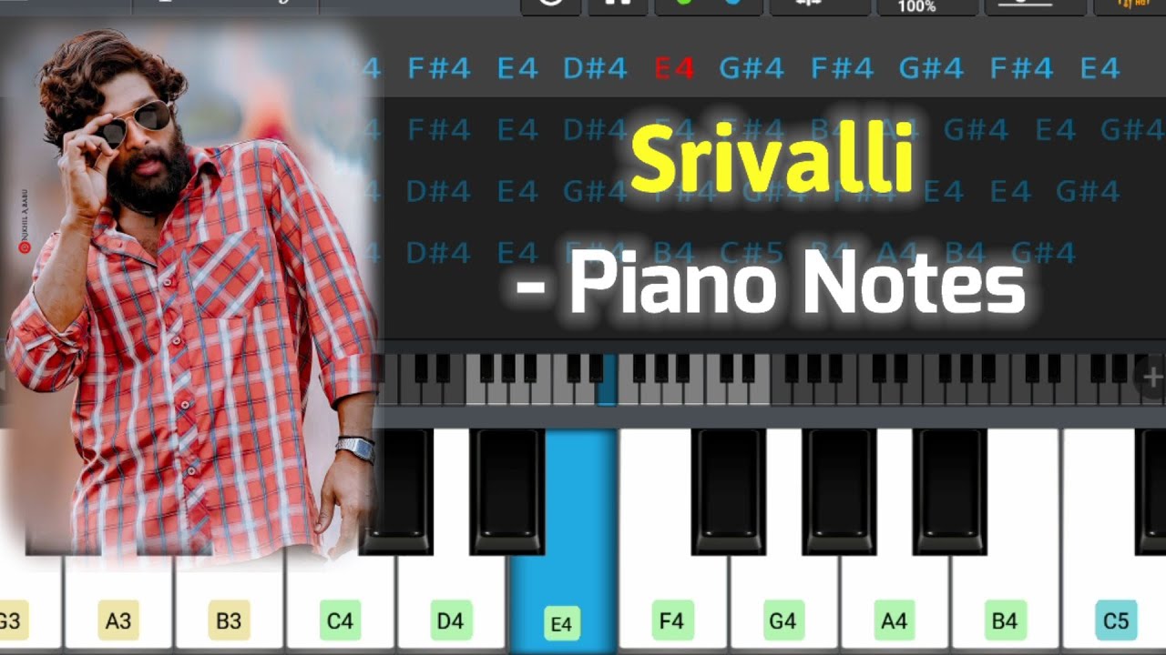 Srivalli Song ( Pushpa) - Piano Notes | Allu Arjun | Rashmika | Slow ...