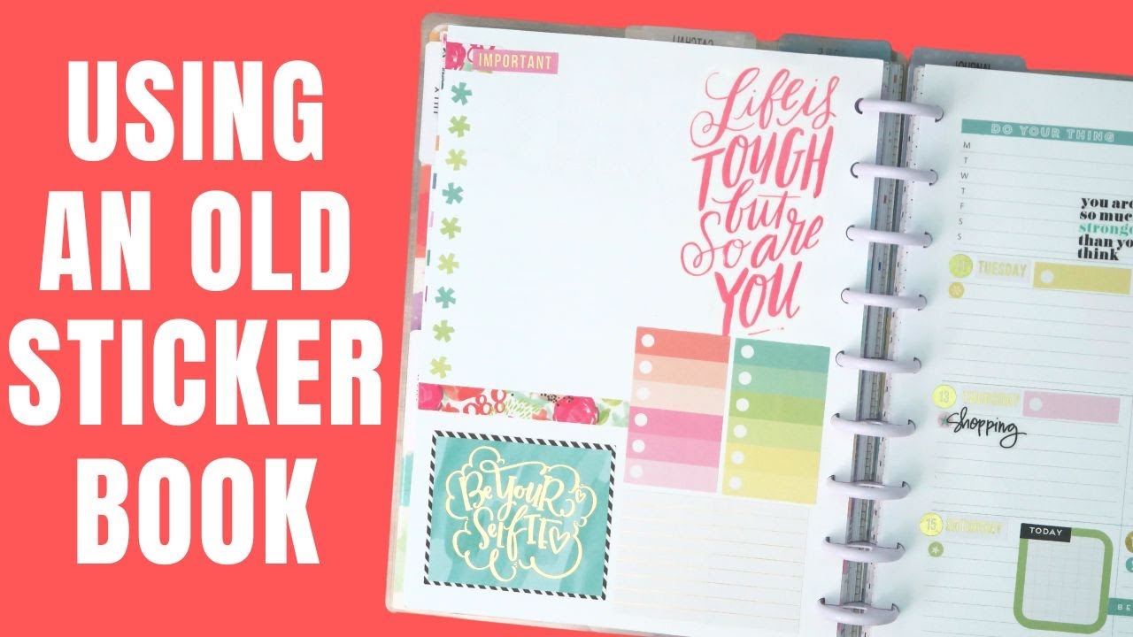 USING OLD STICKERS IN MY STASH - HAPPY PLANNER WATERCOLOR STICKER BOOK ...