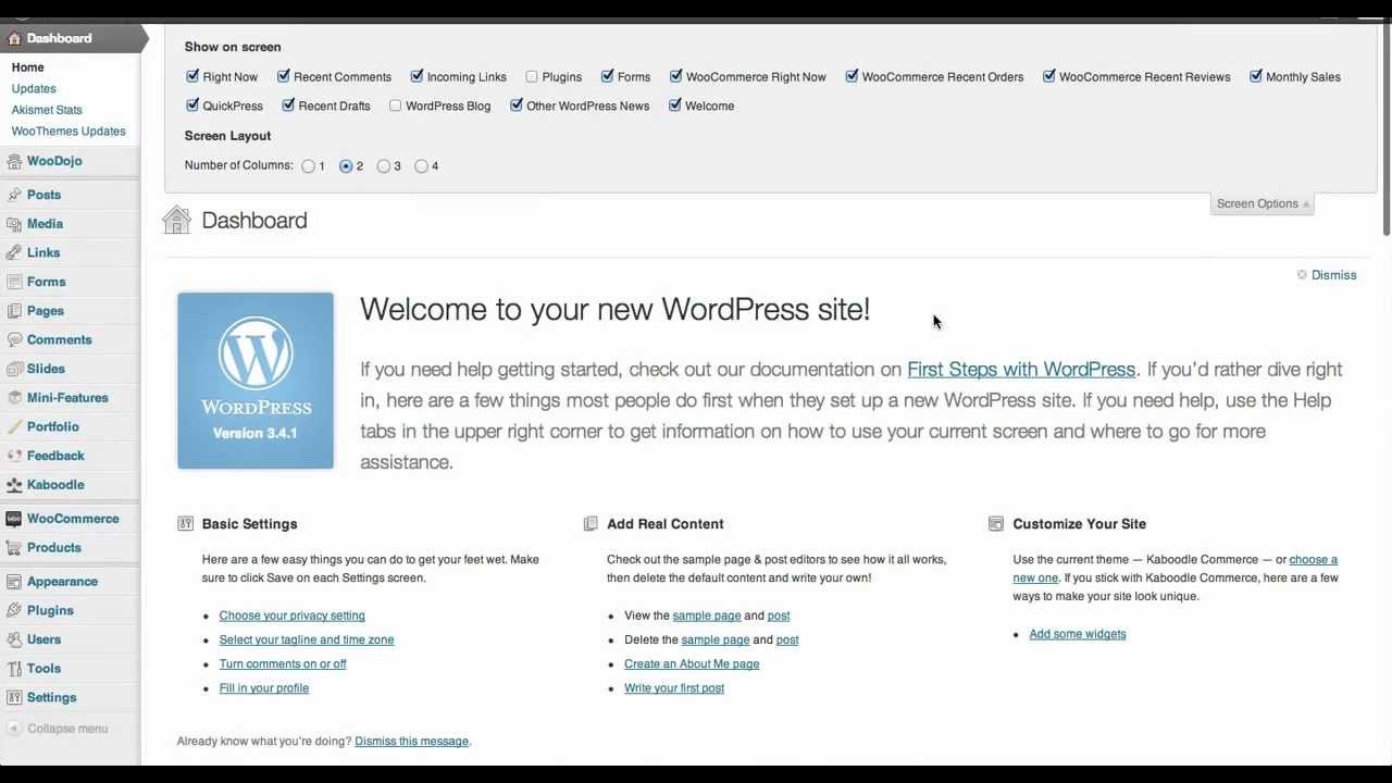 Managing WordPress screen options - YouTube
