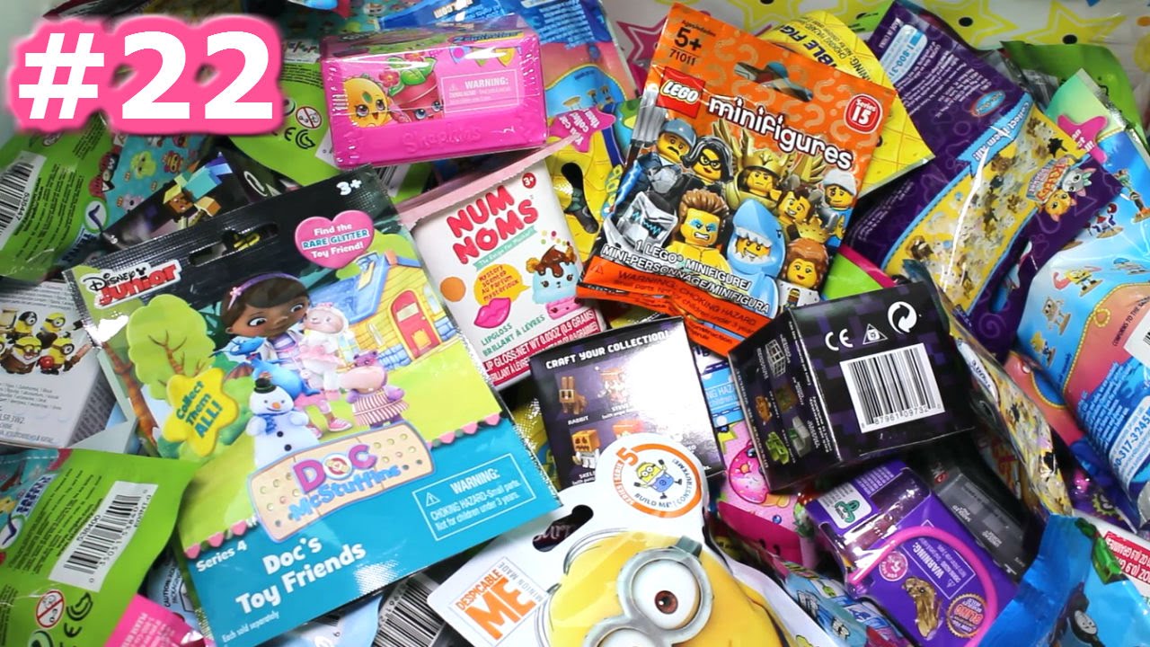 Random Blind Bag Box Episode #22 - Minecraft, Lego, Spongebob, Shopkins ...