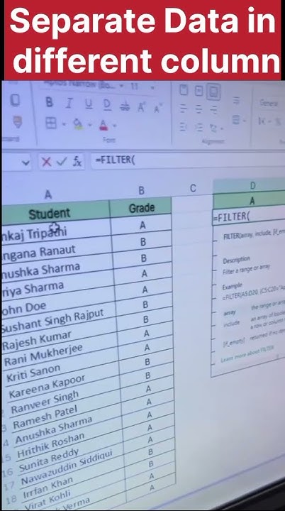 Excel Tips and Tricks | Separate Data into different columns #computer #excel # ...