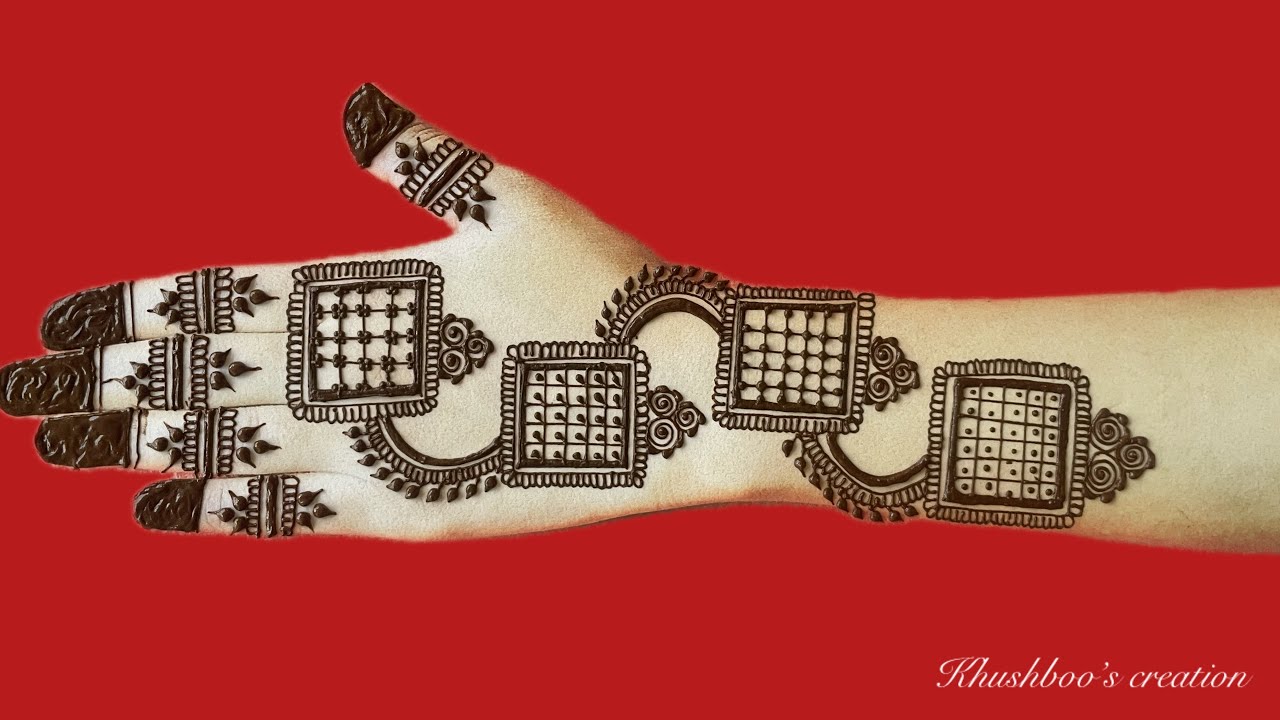 Simple box mehndi design/easy tricky box mehndi design/back hand new ...