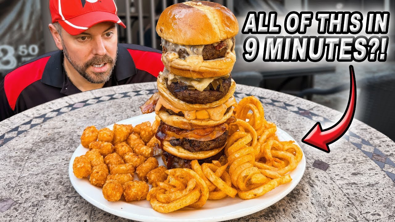 Trying to Set a New Bunganut Pig 5-Patty Stacked Burger Challenge ...