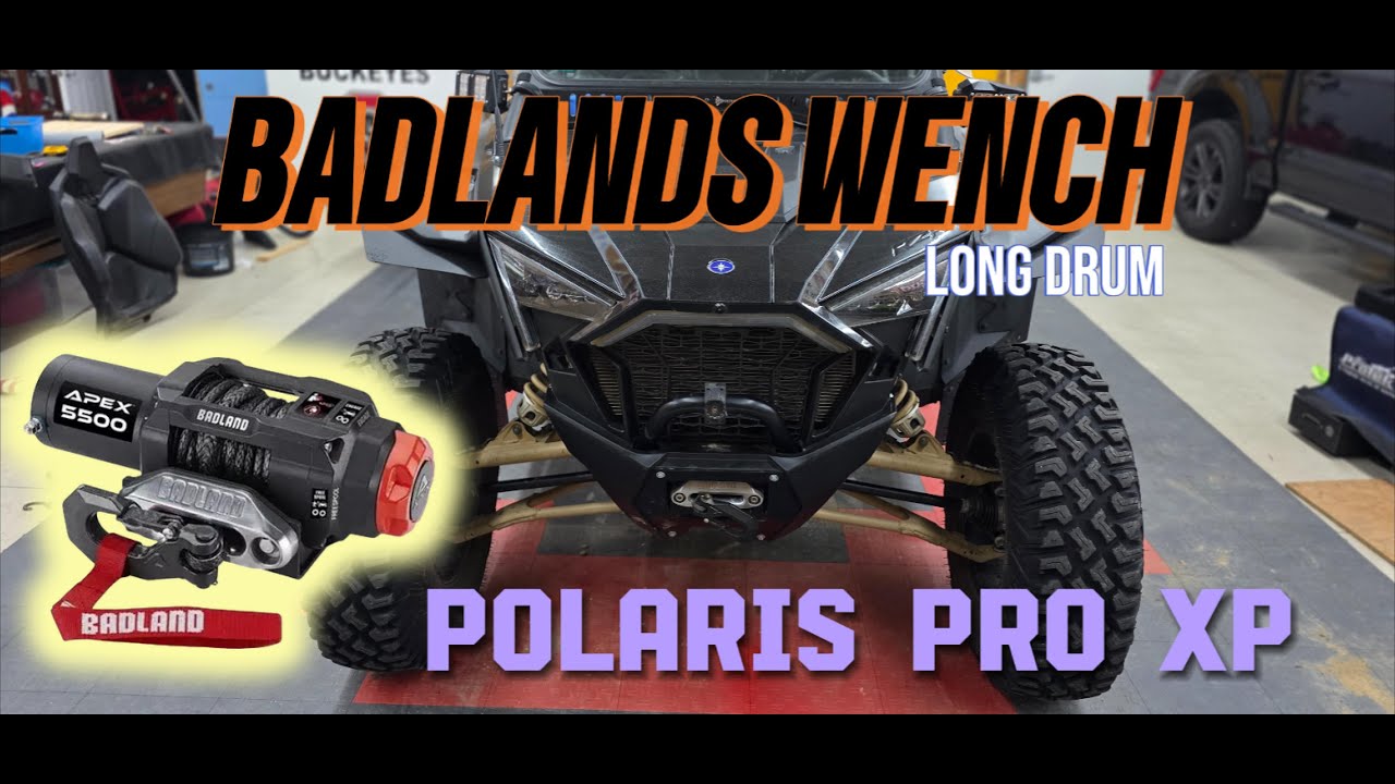 Polaris PRO XP, badlands wench, Long Drum, Harbor Freight - YouTube