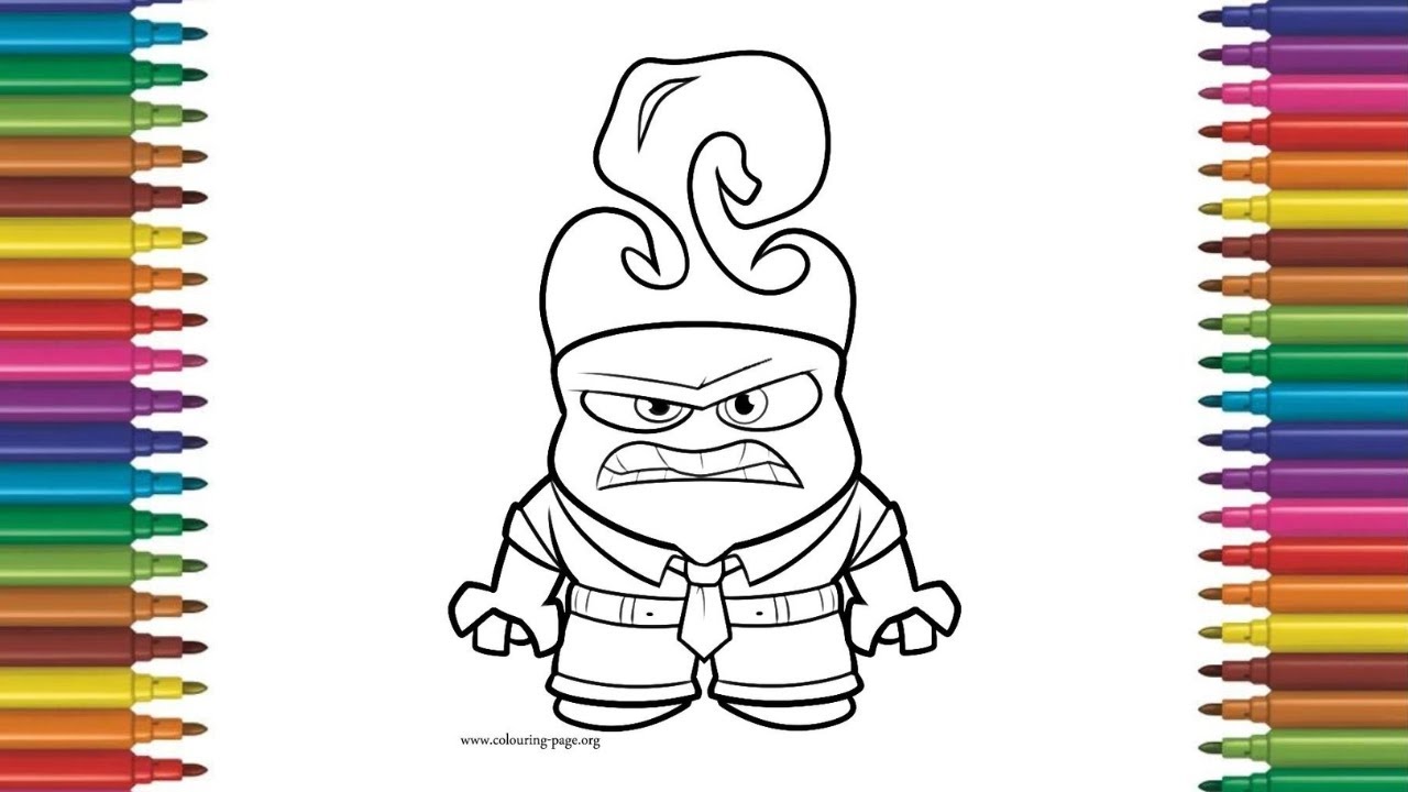 How to Color Anger from Inside Out 2 | Easy Step-by-Step Coloring ...