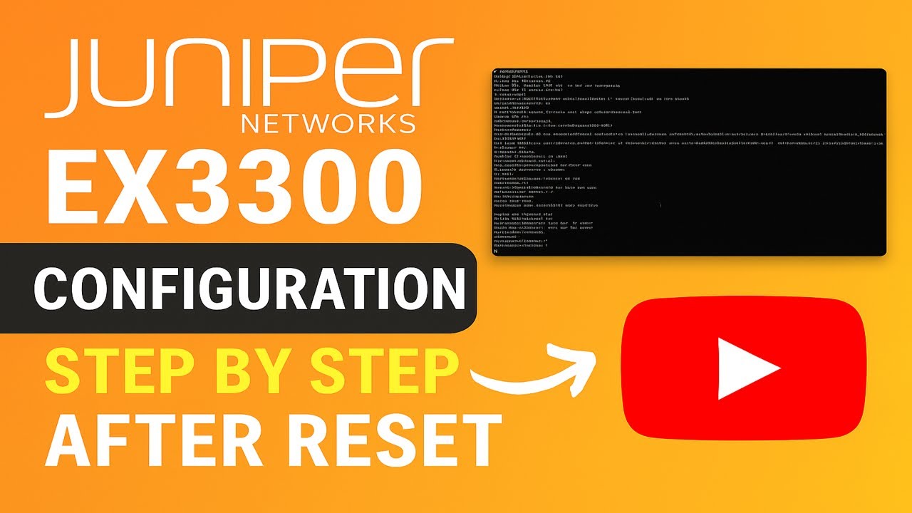 Juniper switch ex3300 configuration step by step after reset - YouTube