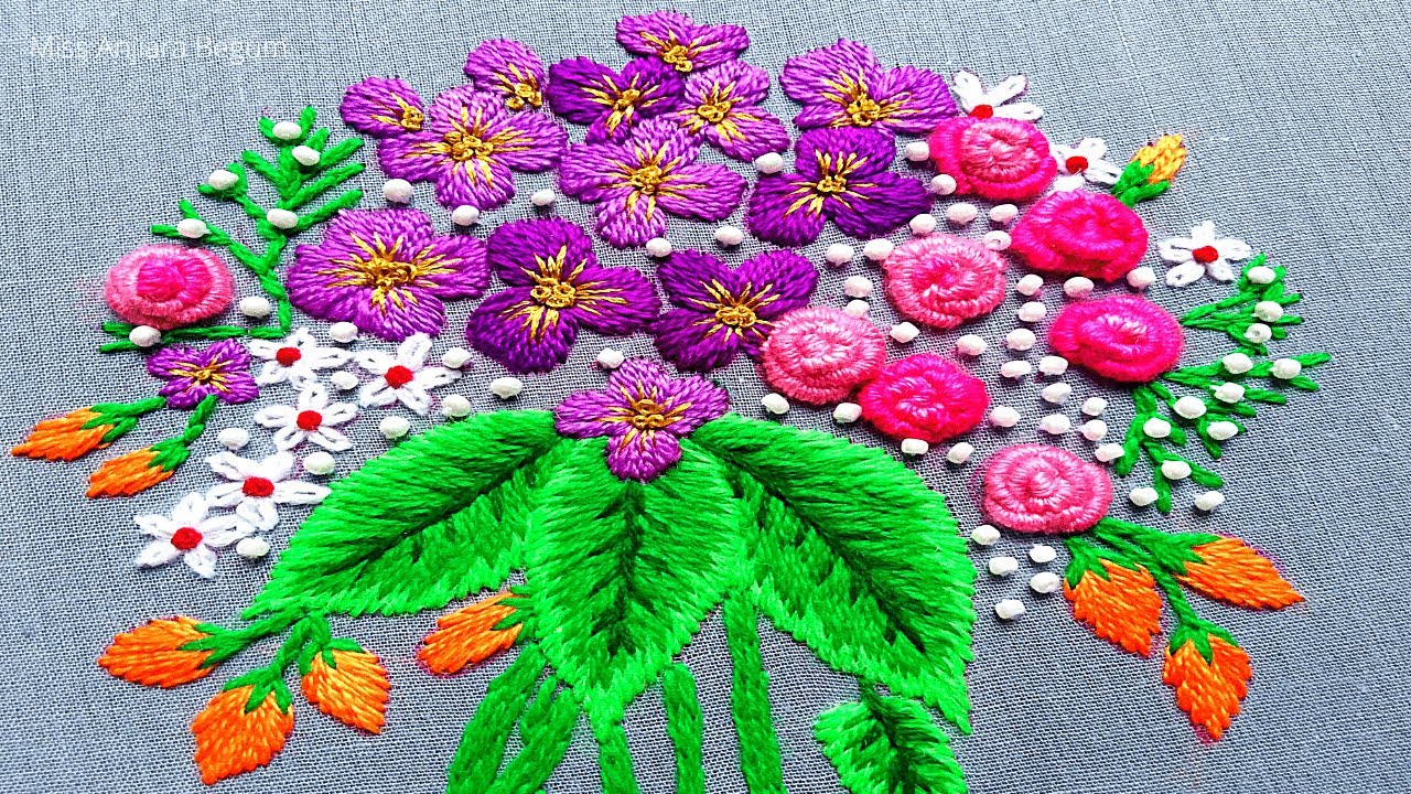 Hand Embroidery Beaded touch, Magic Embroidery, Cute Hand Embroidery ...