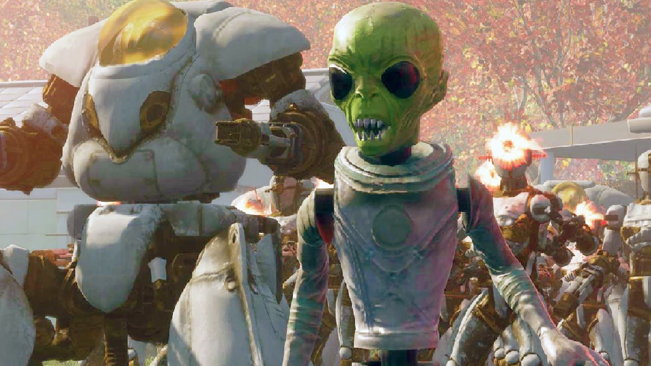 Alien Robots VS Pre-War Military! - Fallout 4 NPC Battle - YouTube