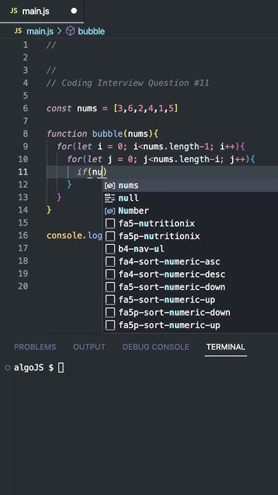 Bubble Sort - Coding Interview Question - JavaScript - YouTube