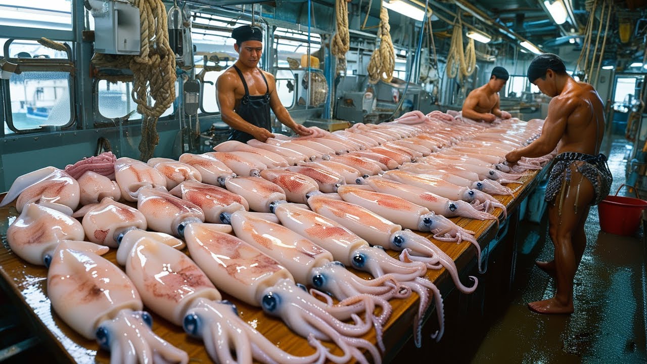 Japan's Fishing Fleet Drains Ocean Life Squid and Salmon Caught in ...