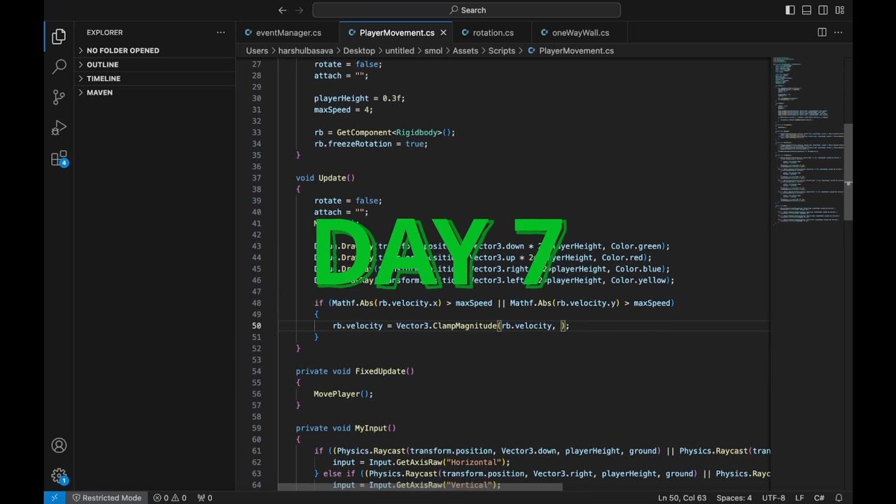 DevLog day 7 - untitled - YouTube