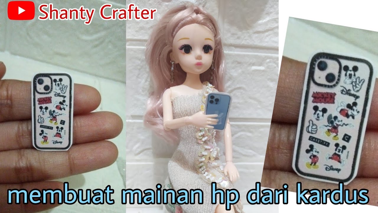 DIY 131|| membuat mainan hp mini untuk Barbie dari kertas karton - YouTube