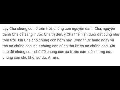 Kinh Lạy Cha (The Our Father in Vietnamese, the Lord's Prayer Catholic ...
