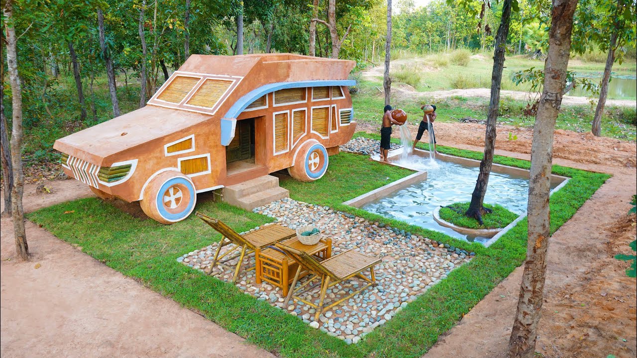 Building Craft-Modern Car House And Mud & Swimming Pool Park [ Full ...