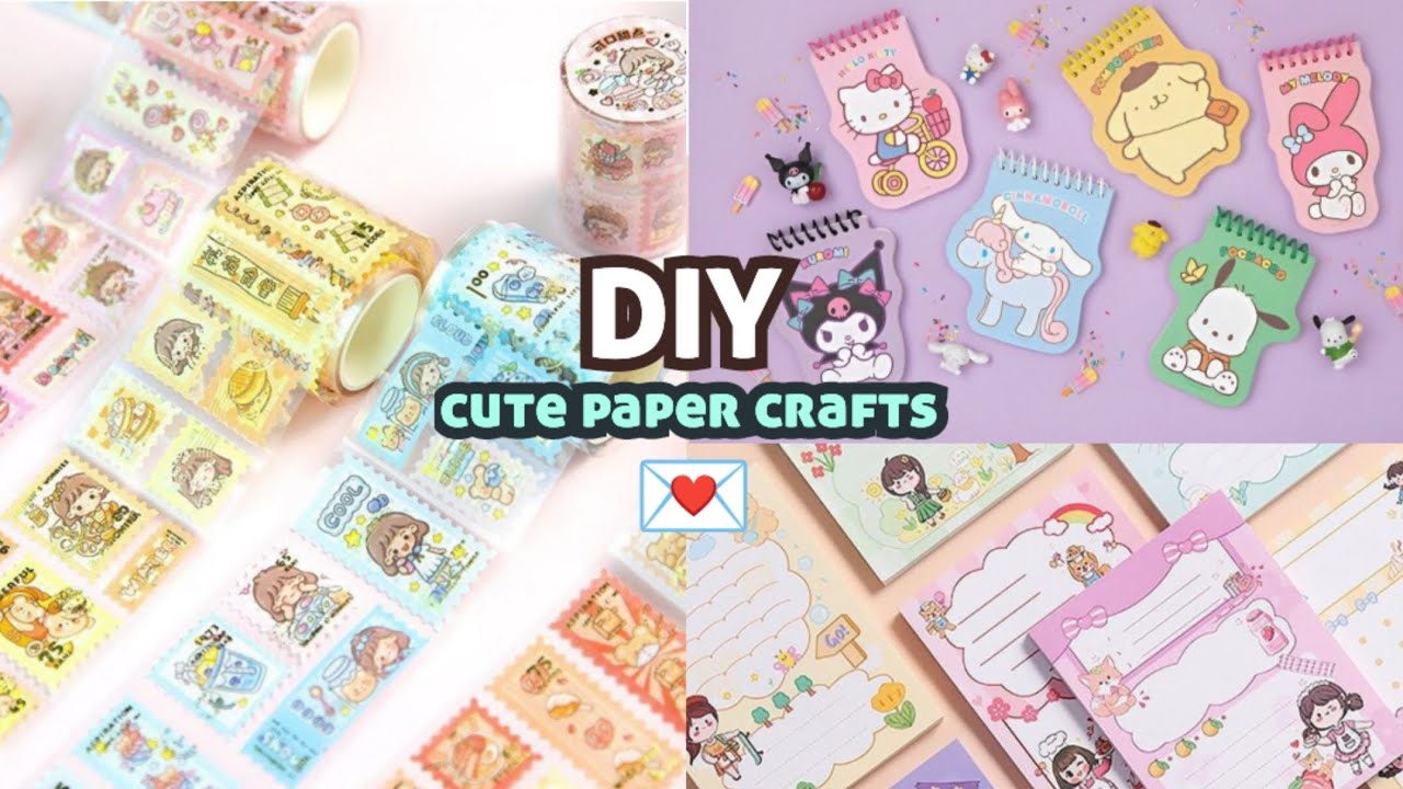 Diy cute paper crafts🎀💌/Diy cute stationery at home/How to make cute ...