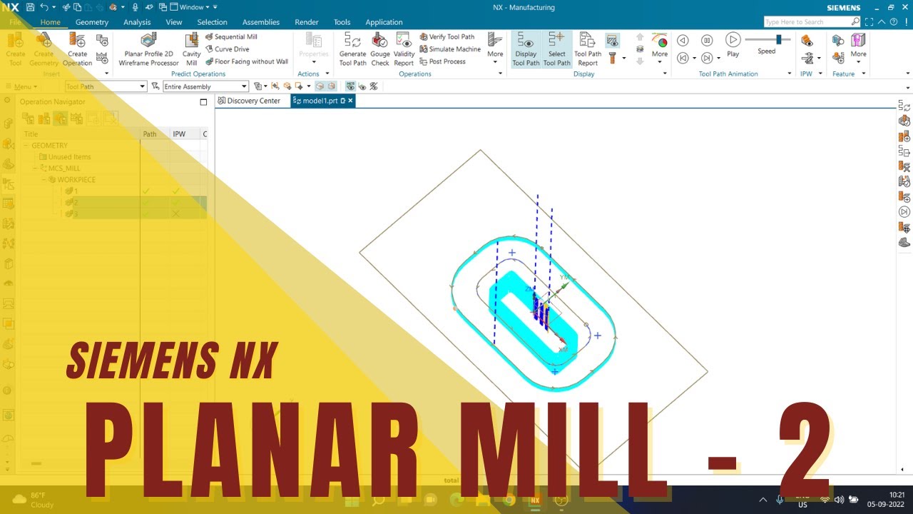PLANAR MILLING -2 | MILLING WITHOUT 3D MODEL | SIEMENS NX - YouTube