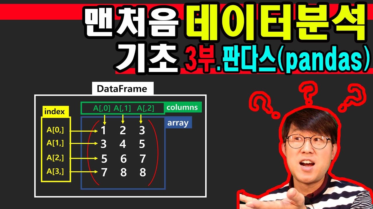 맨처음데이터분석판다스 데이터분석을 위한 판다스pandas 입문강의 영상입니다 Youtube