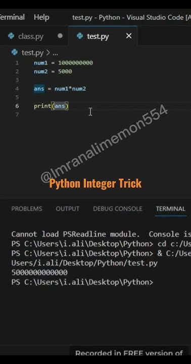 Python Integer Trick | Only For Python Lovers #shorts #youtubeshorts #shortsfeed - YouTube