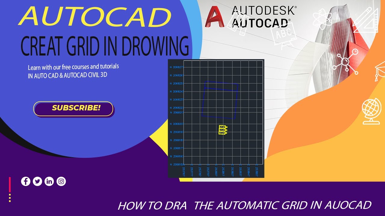 AUTOCAD !DRAW GRID LINE QUICKLY! Kamran Rehman - YouTube