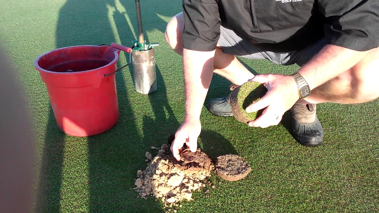 Thatch and organic layer in Champion greens - YouTube