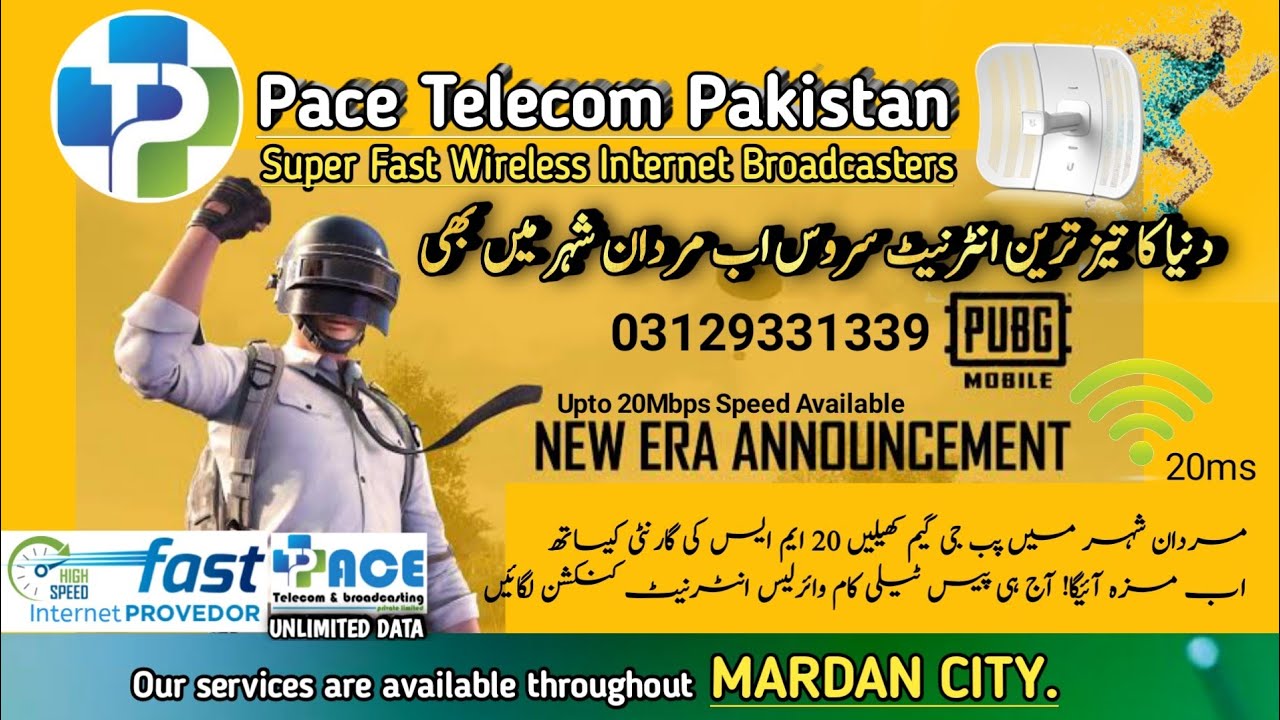 PUBG 20ms 100% Guaranteed | Super Fast Internet Launching in Mardan ...