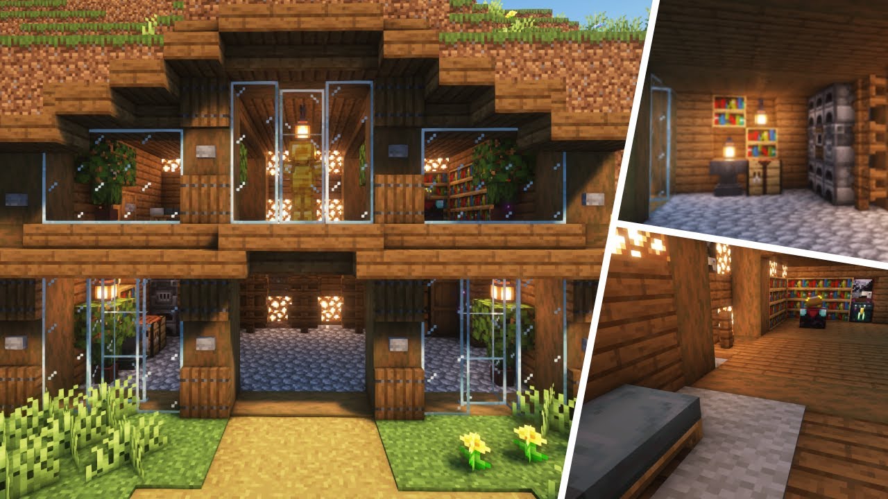 Minecraft: How to Build a Beautiful Mountain House | Tutorial - YouTube