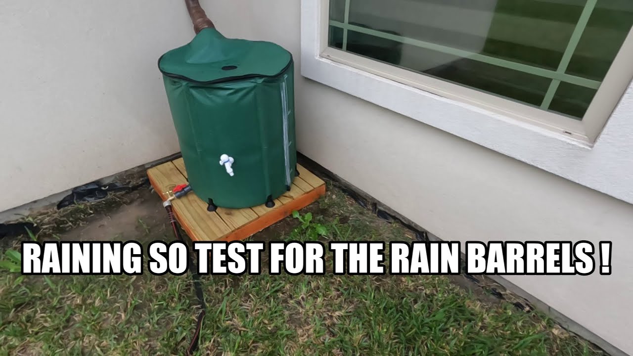 GOT RAIN ! FINALLY TEST THE RAIN BARRELS AND GUTTERS # ...