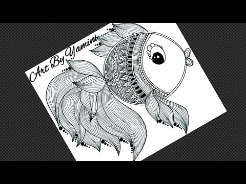 How To Draw Mandala For Beginners / Fish Mandala Art /Fish Drawing/Step ...
